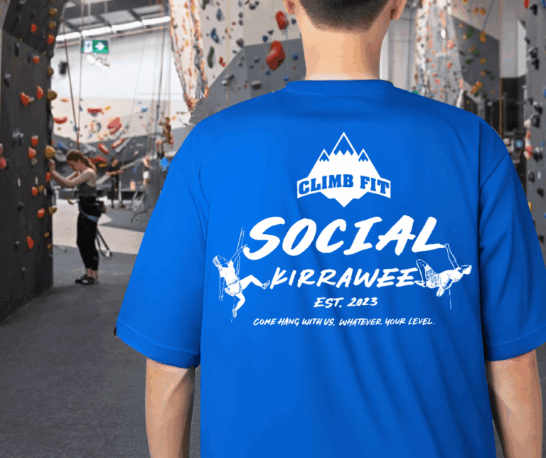 Social Climb Tee - Blue - Climb Fit